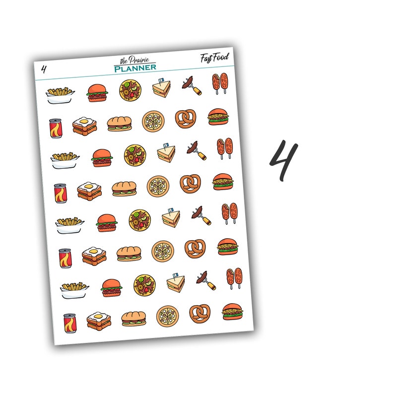Fast Food Planner Stickers - Etsy