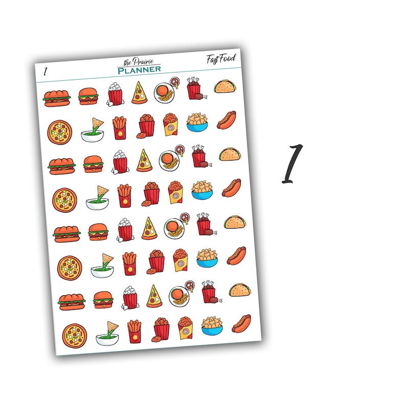 Fast Food Planner Stickers - Etsy
