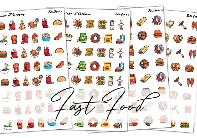 Fast Food Planner Stickers | Etsy