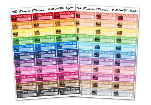Credit Card Bill Planner Stickers | Etsy