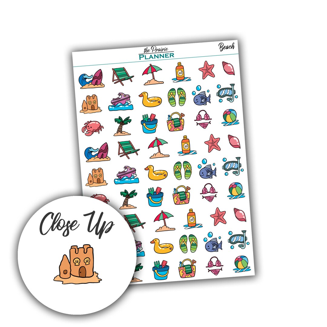 Beach - Planner Stickers - Etsy