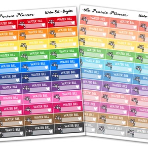 Water Bill - Planner Stickers - Etsy