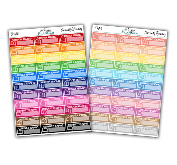 Currently Reading Planner Stickers - Etsy