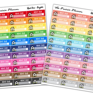 Rent Due Planner Stickers - Etsy