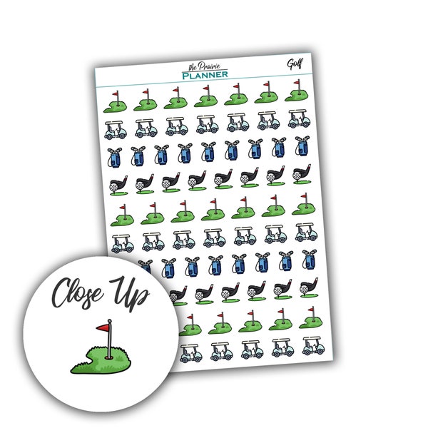 Golf Cart Stickers Planner - Etsy