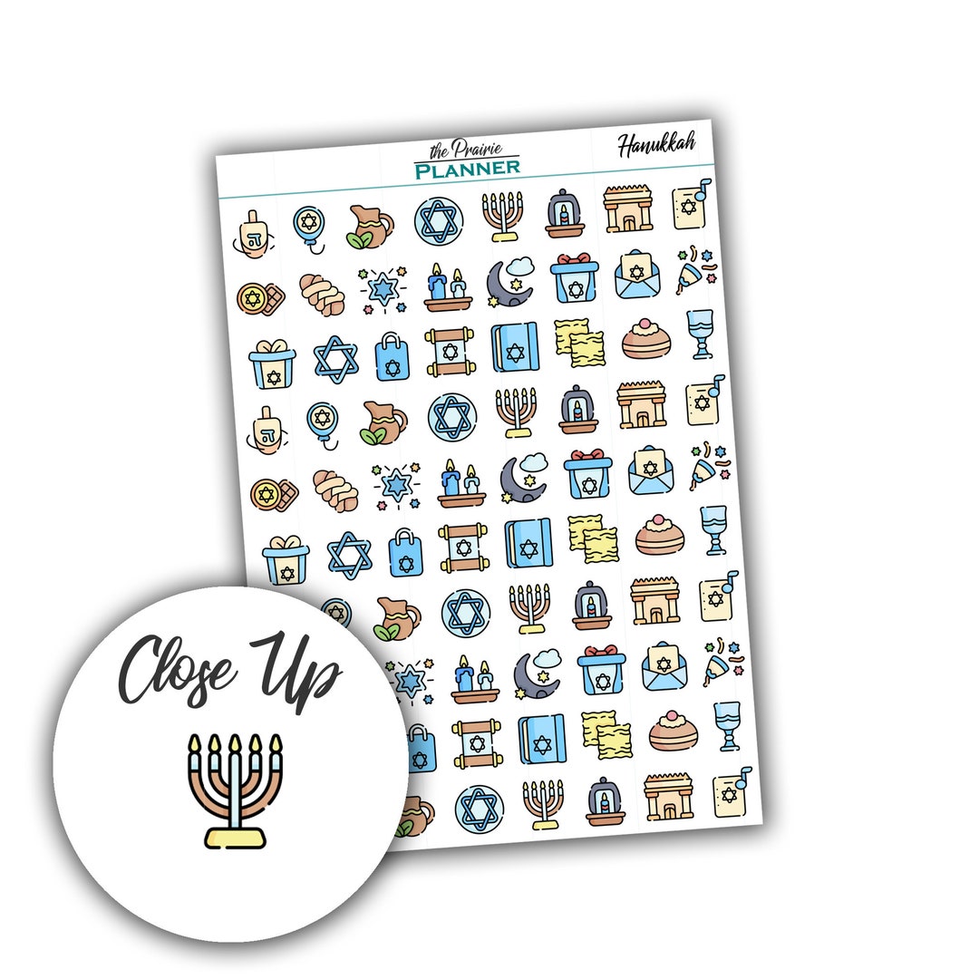 Hanukkah Icons - Planner Stickers - Etsy