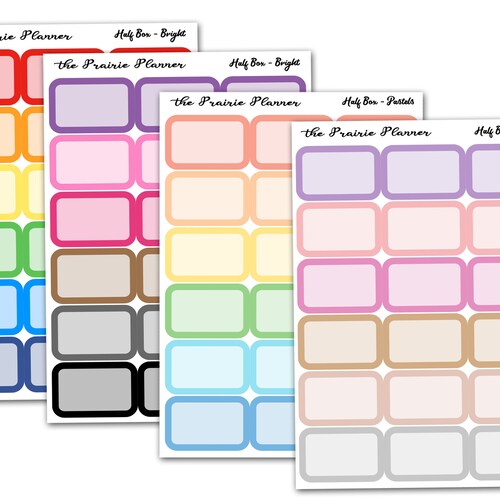 Half Boxes Planner Stickers - Etsy