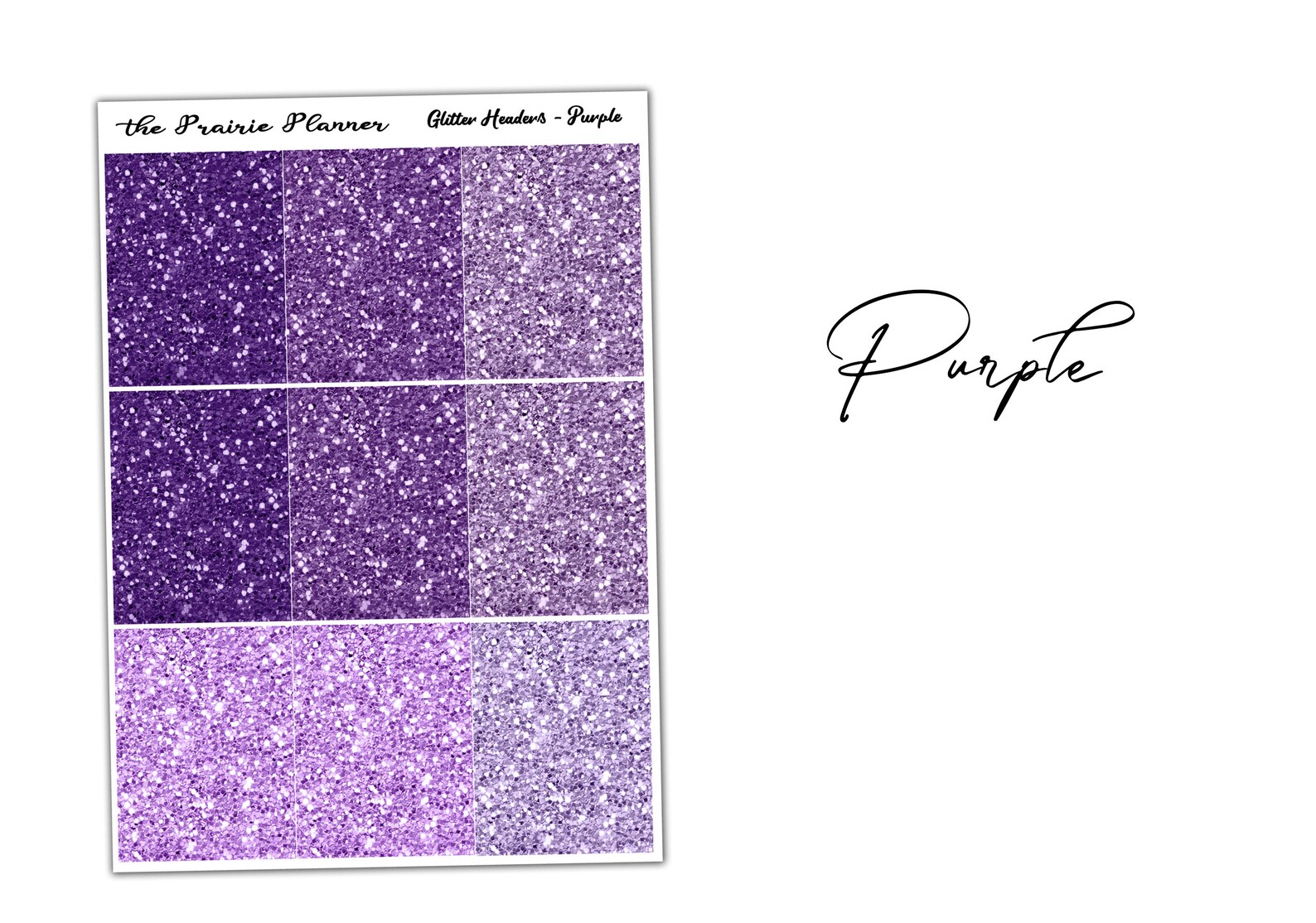 Glitter Headers - DIGITAL TEXTURE - Planner Stickers - Etsy