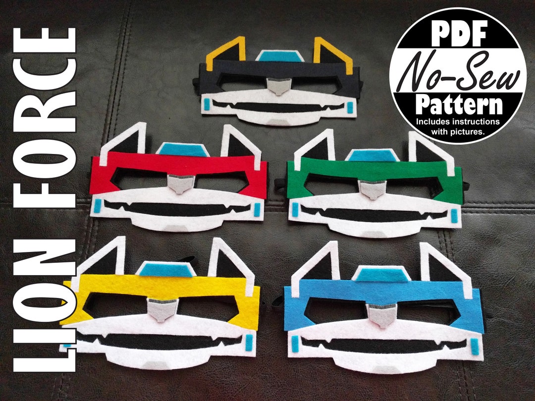 Lion Force No-sew Mask Pattern | Party Favor, Gift for Boys, Cosplay ...