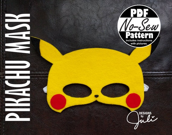Pikachu No-sew Mask Pattern Pokemon Party Favor Pikachu - Etsy