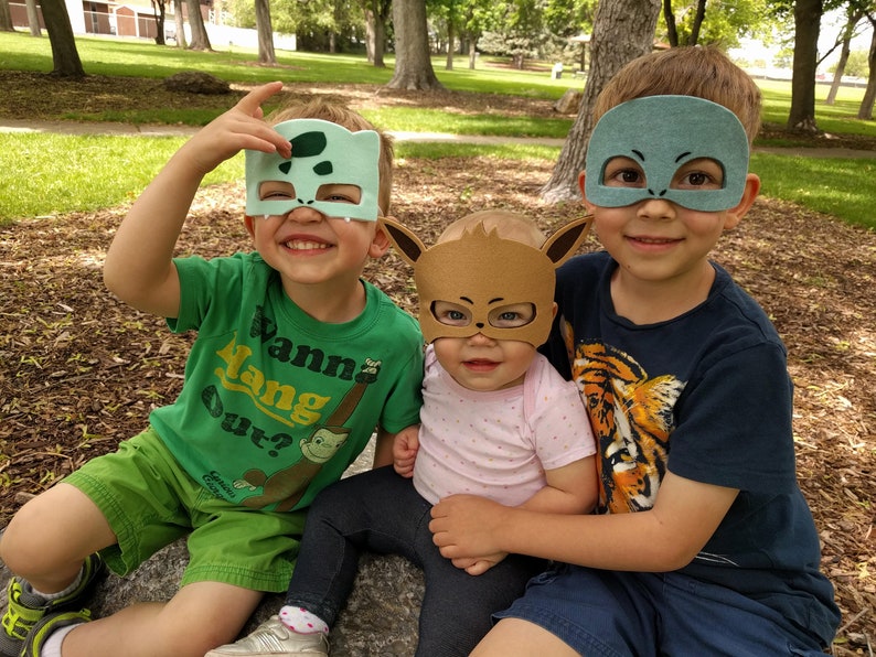 Pokemon Original No-sew Mask Patterns Pikachu, Charmander, Squirtle ...