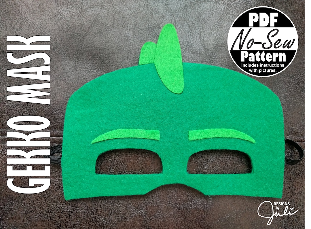 Gekko No-sew Mask Pattern | Costume, PJ Masks Party Favor, Gift for ...