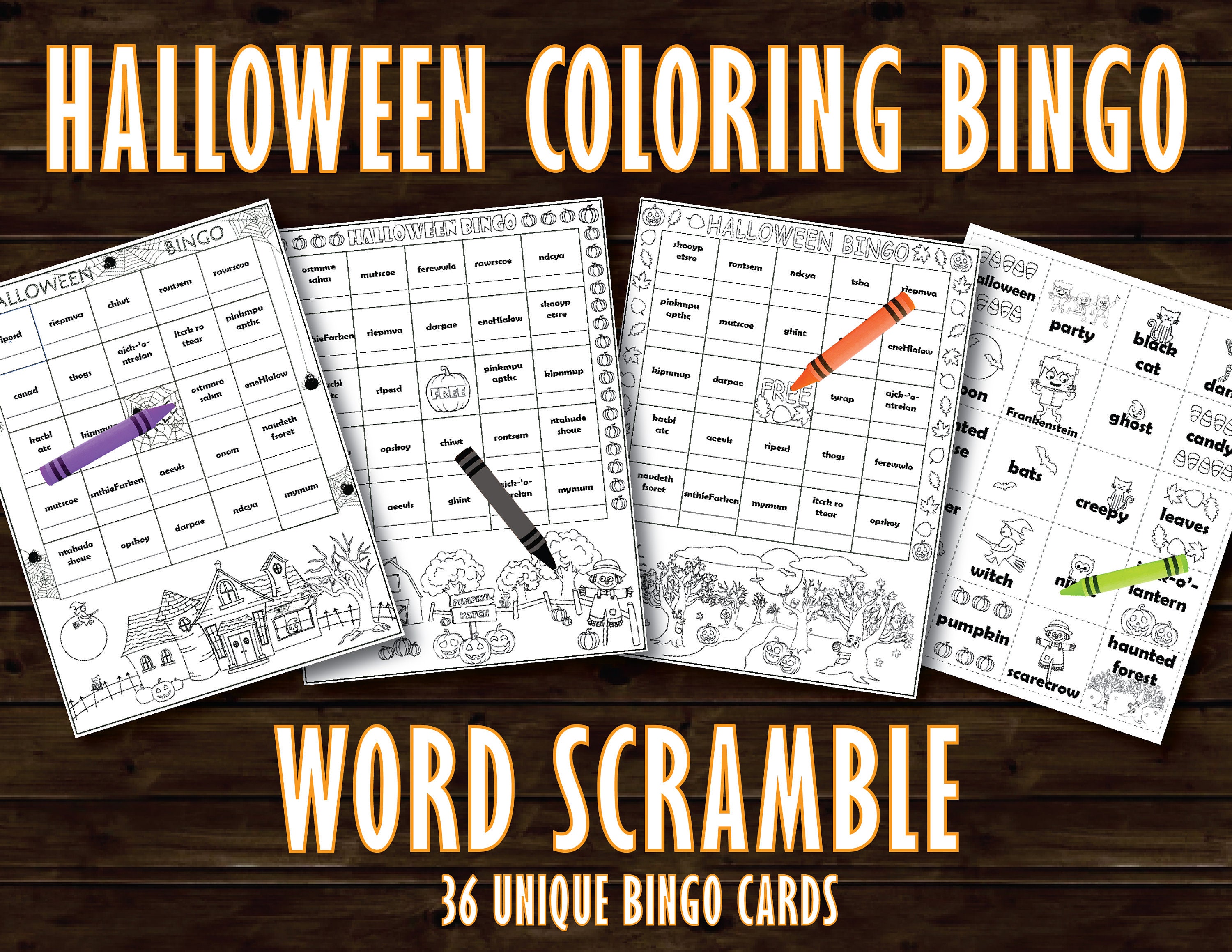 Halloween Coloring Bingo | Bingo Lower Case Alphabet Game, Bingo Upper ...