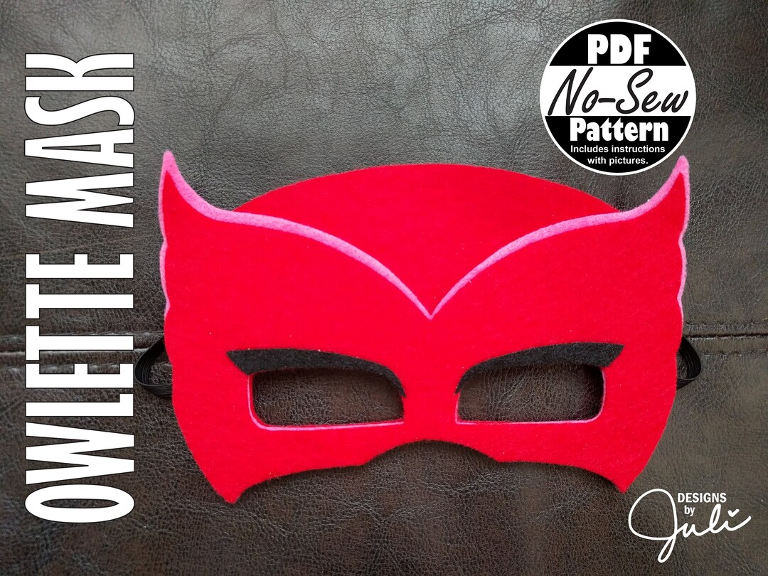 Owlette No-sew Mask Pattern | Costume, PJ Masks Party Favor, Gift for ...