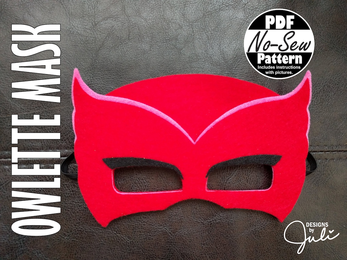 Owlette No-sew Mask Pattern | Costume, PJ Masks Party Favor, Gift for ...