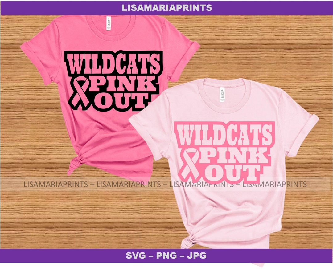 Wildcats Pink Out - Breast Cancer Awareness -- SVG, PNG, JPG Digital ...