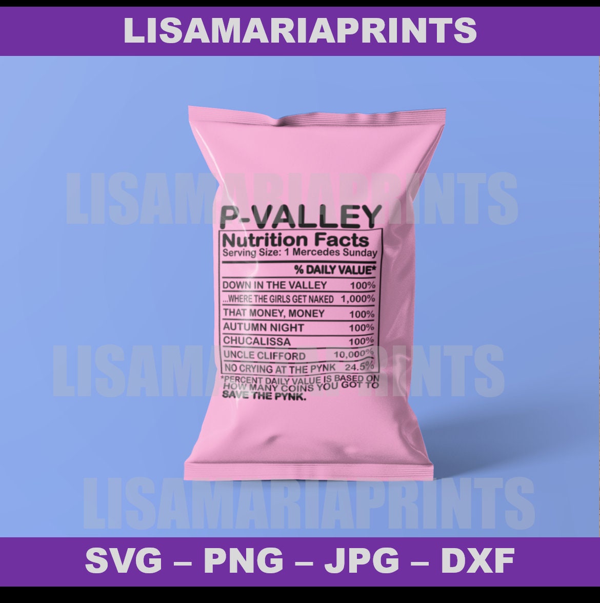 P-valley Nutrition Facts SVG DIGITAL DOWNLOAD No Physical - Etsy