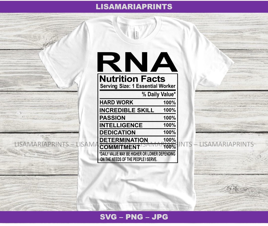 RNA Nutrition Facts SVG JPG Png - Instant Digital Download - No ...