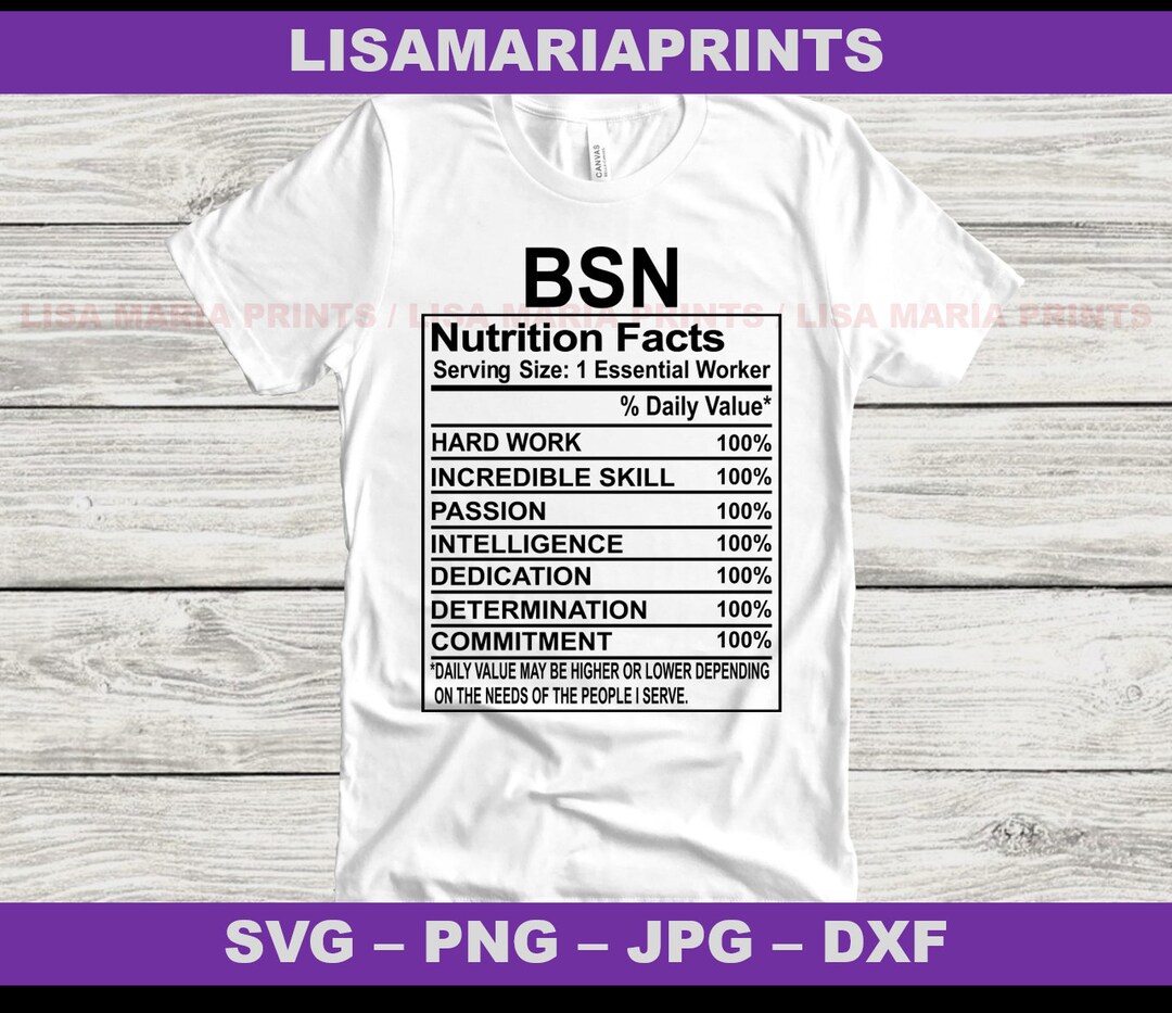 BSN Nutrition Facts SVG JPG Png Dxf - Instant Digital Download - No ...