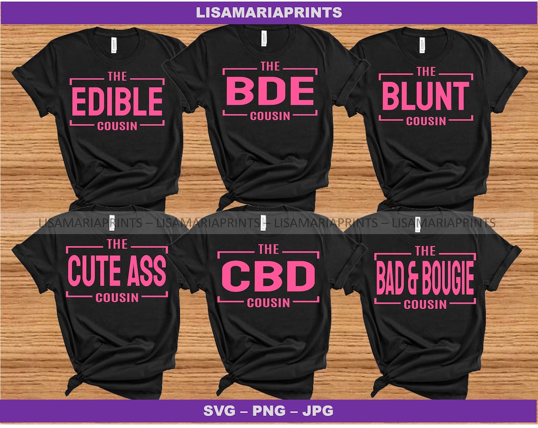 Hot Pink Cousin Quotes Phrases Bundle - SVG - PNG - JPG -cousin Shirts ...