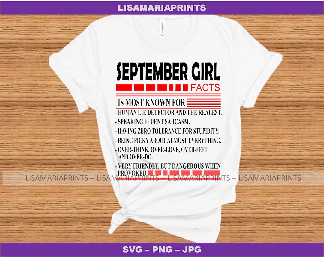 September Girl Facts - SVG - PNG - JPEG - Instant Digital Download - Etsy
