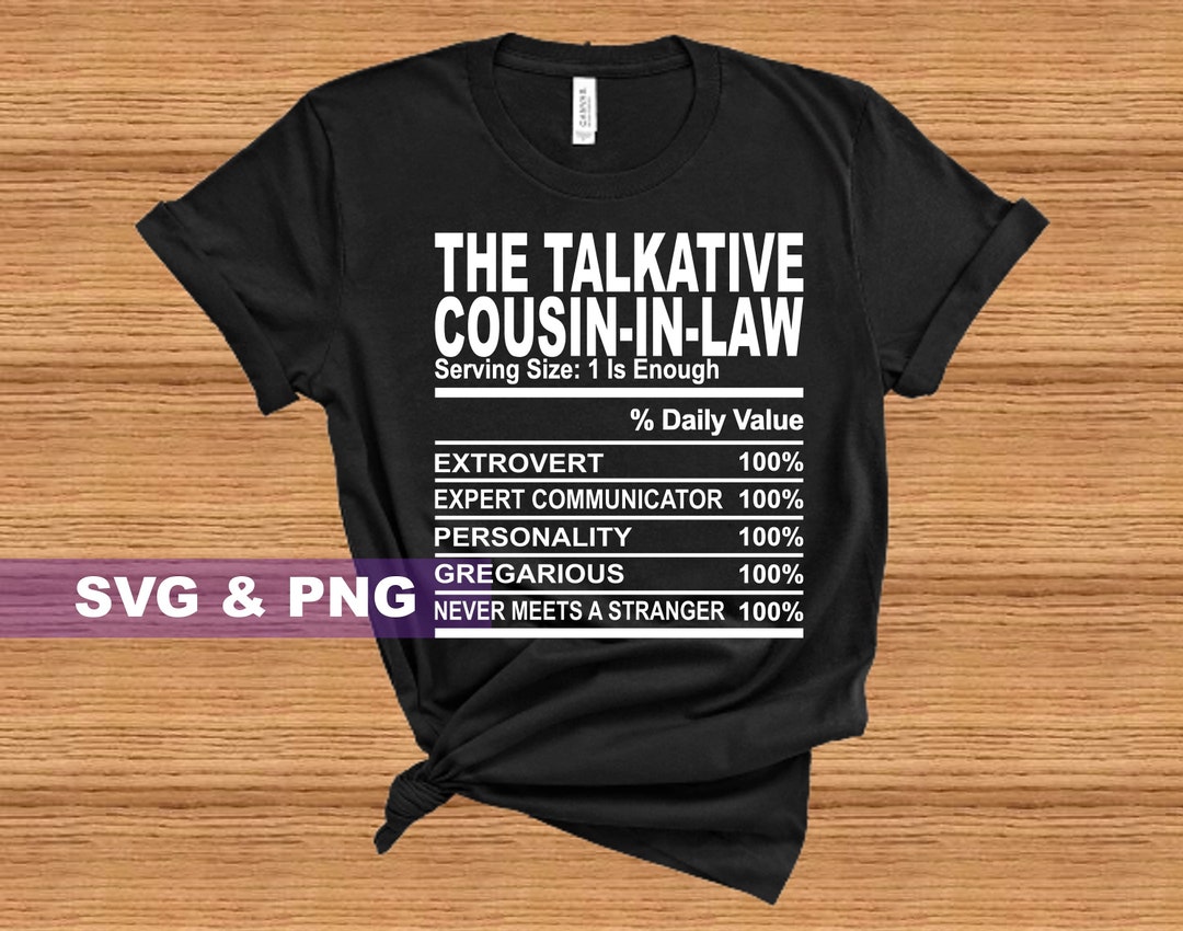 The Talkative Cousin-in-law Nutrition Facts SVG JPG PNG - Instant ...