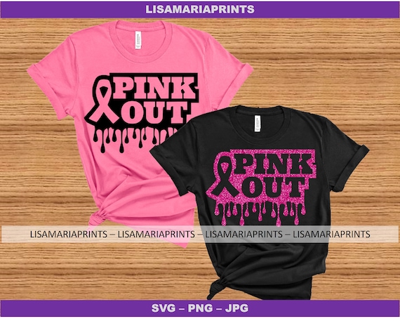 Pink Out Drip Breast Cancer SVG JPG PNG Descarga digital - Etsy España