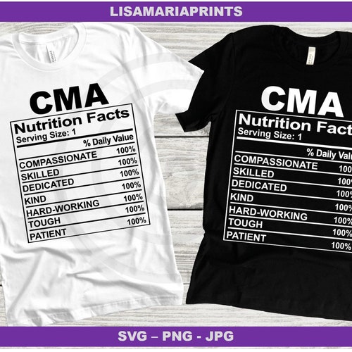 CNA Nutrition Facts SVG PNG Jpeg Instant Download No - Etsy