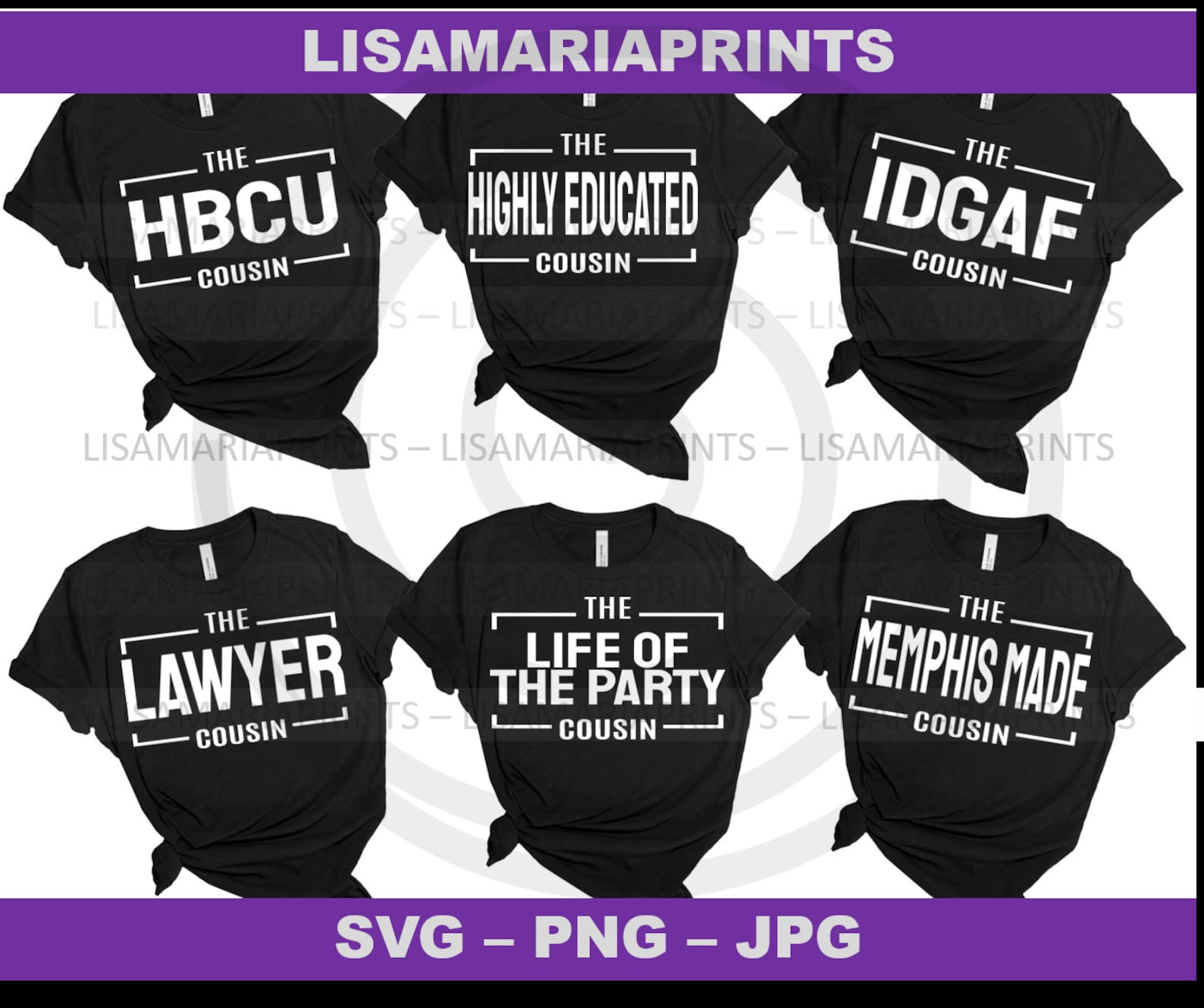 51 Cousins Bundle Cousin Quotes SVG PNG JPG group Shirts Family Reunion ...