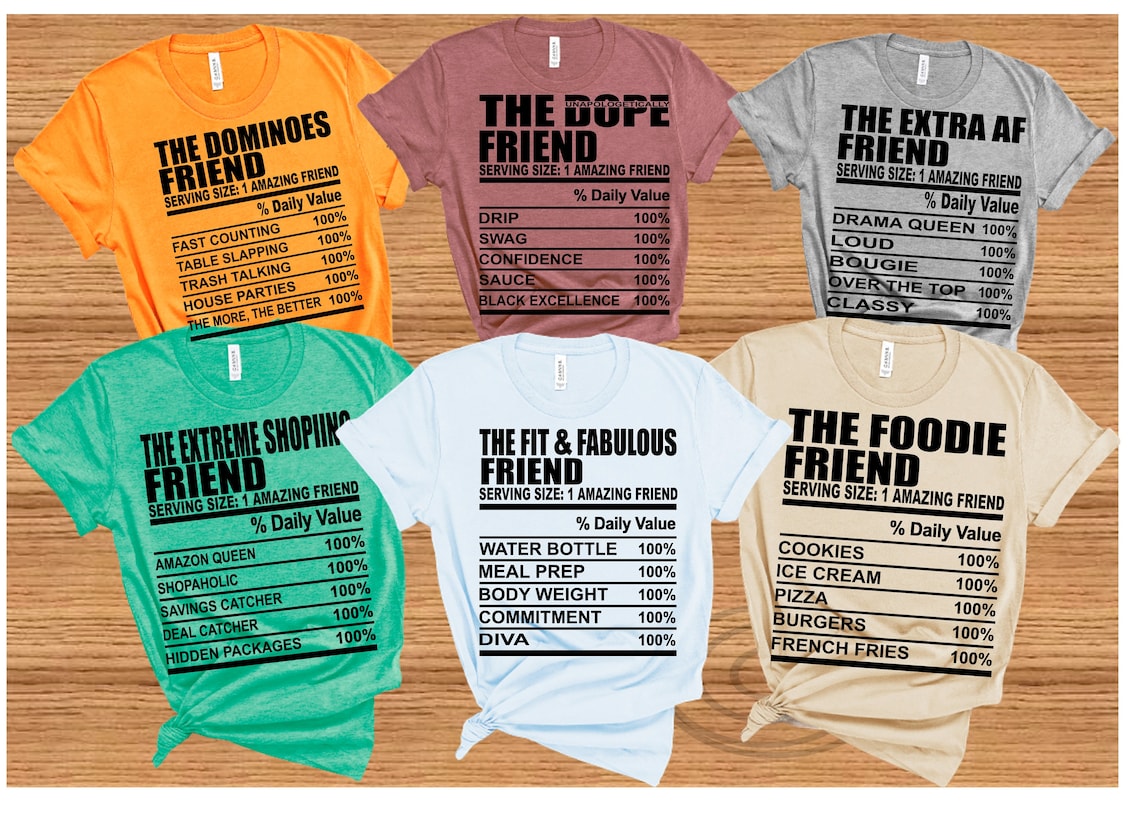 Friend Nutrition Facts Bundle 45 Total SVG Jpg PNG UPDATED - Etsy