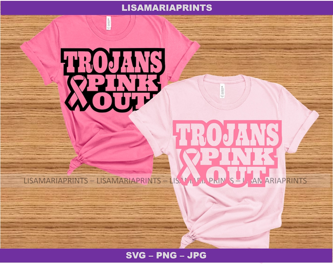 Trojans Pink Out - Breast Cancer Awareness -- SVG, PNG, JPG Digital ...