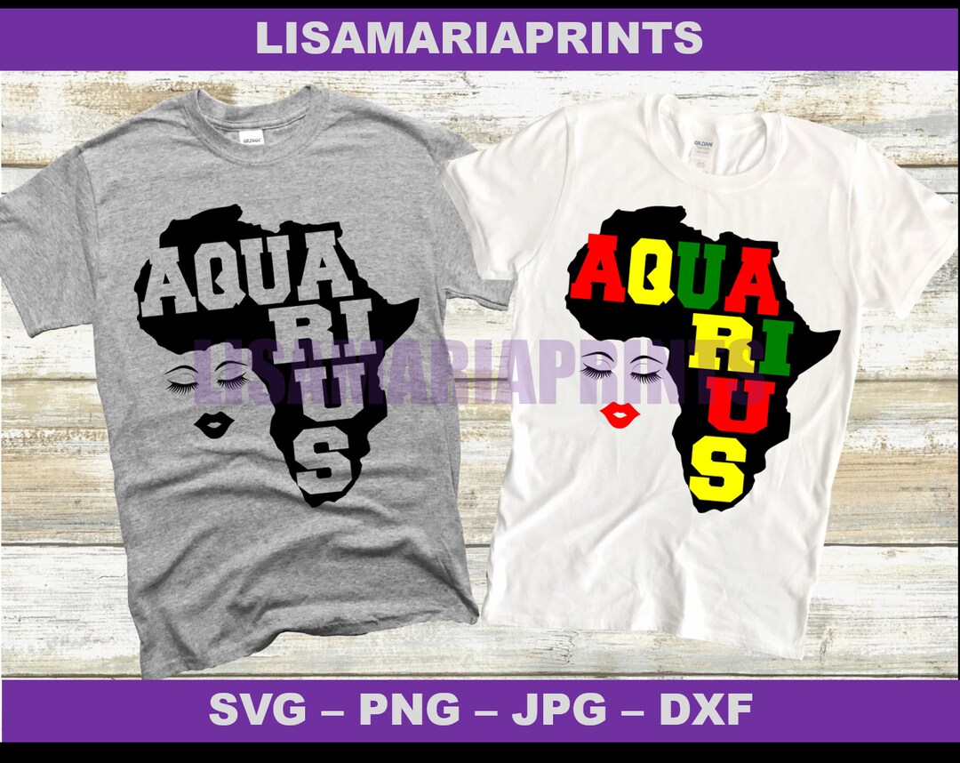 Aquarius Africa Instant Digital Download - Zodiac Svg - Png - Jpg - Dxf ...