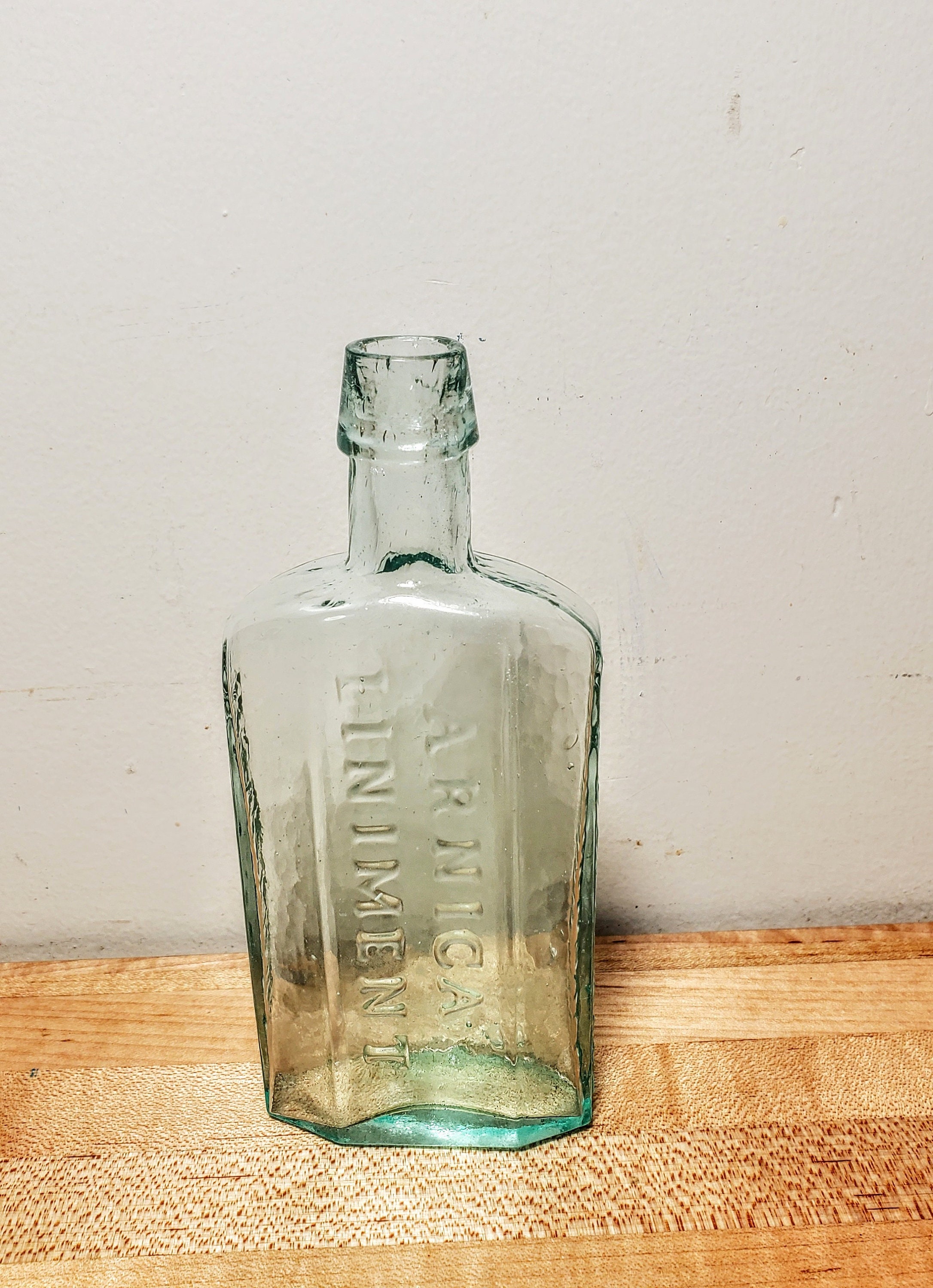 Aqua Bubble Glass Top Burdsall's Arnica Liniment New York - Etsy