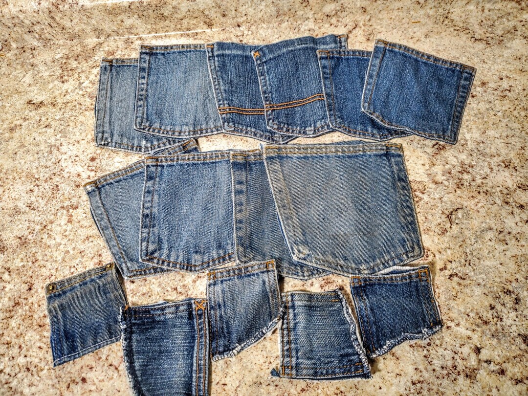 Lot of 10 Jean Back Pockets , Reclaimed Denim Jean for DIY - Etsy