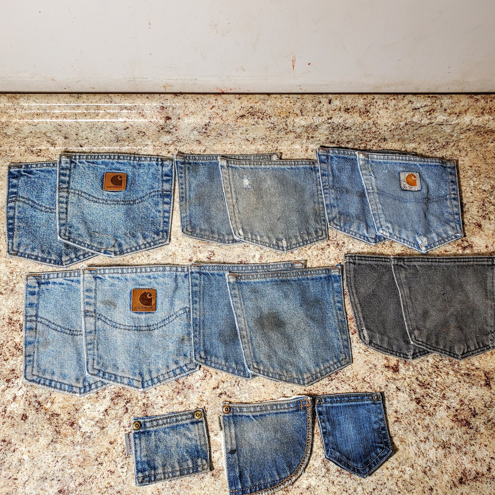 Blue Jean Back Pockets Reclaimed Denim Jean for DIY Crafts, Sewing, Lot ...
