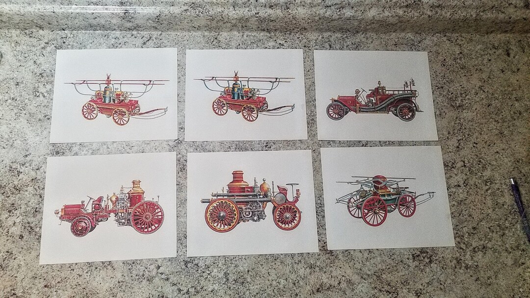 Vintage Horseless Carriage Prints, Old Car Prints - Set of 6 - Etsy
