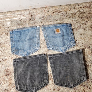 Blue Jean Back Pockets Reclaimed Denim Jean for DIY Crafts, Sewing, Lot ...