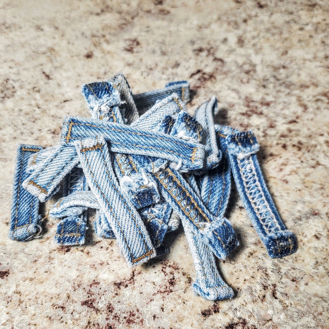 25 Count Reclaimed / Recycled Denim Belt Loops, Fabric Loops - Etsy