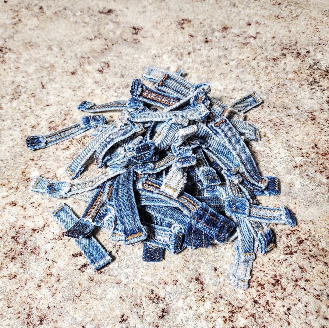 Reclaimed Recycled Denim Belt Loops, Set of 50 - Etsy