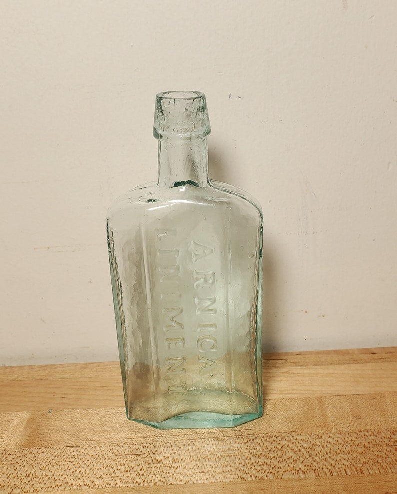 Aqua Bubble Glass Top Burdsall's Arnica Liniment New York - Etsy