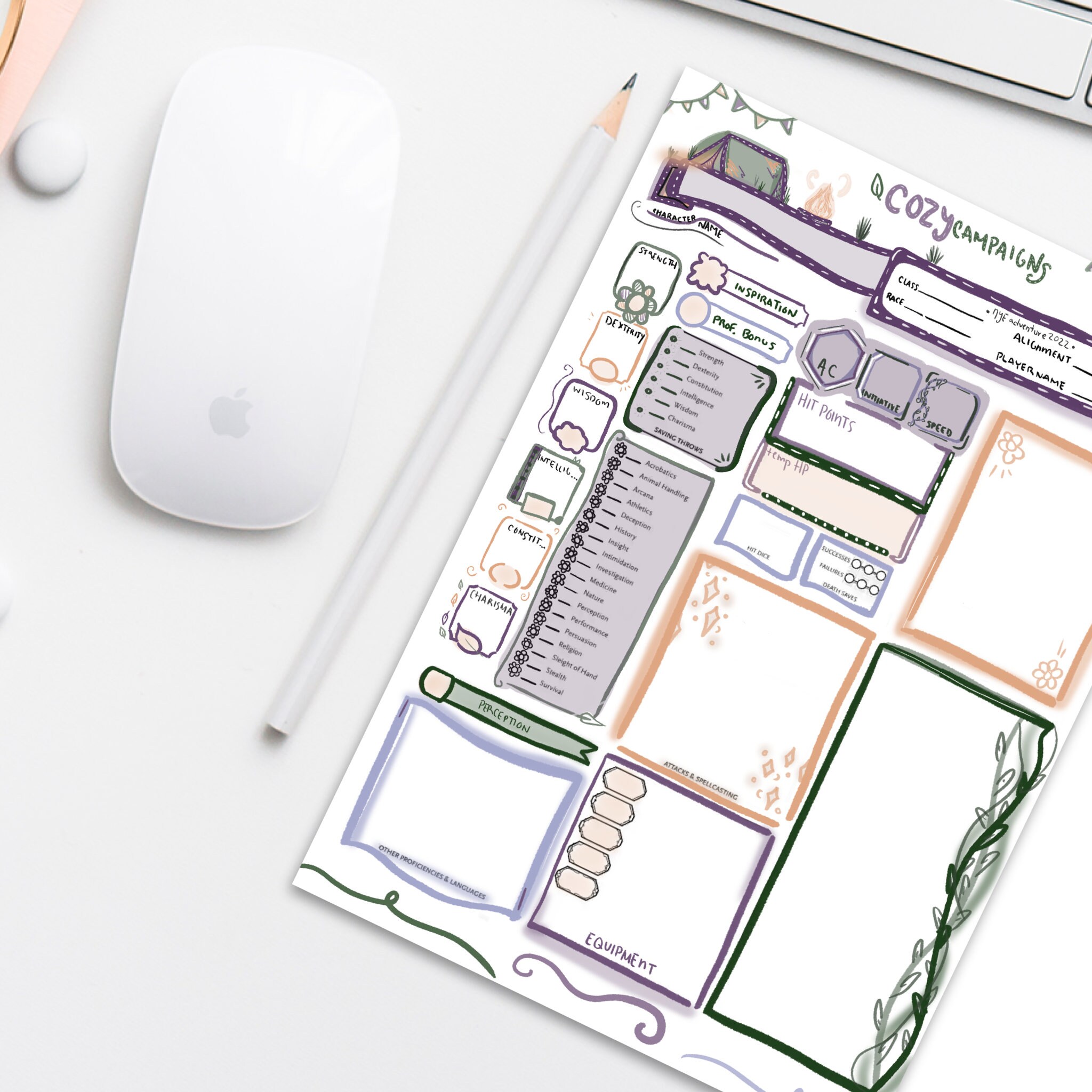 Cute & Cozy Dnd 5e Character Sheet (PDF) - Etsy
