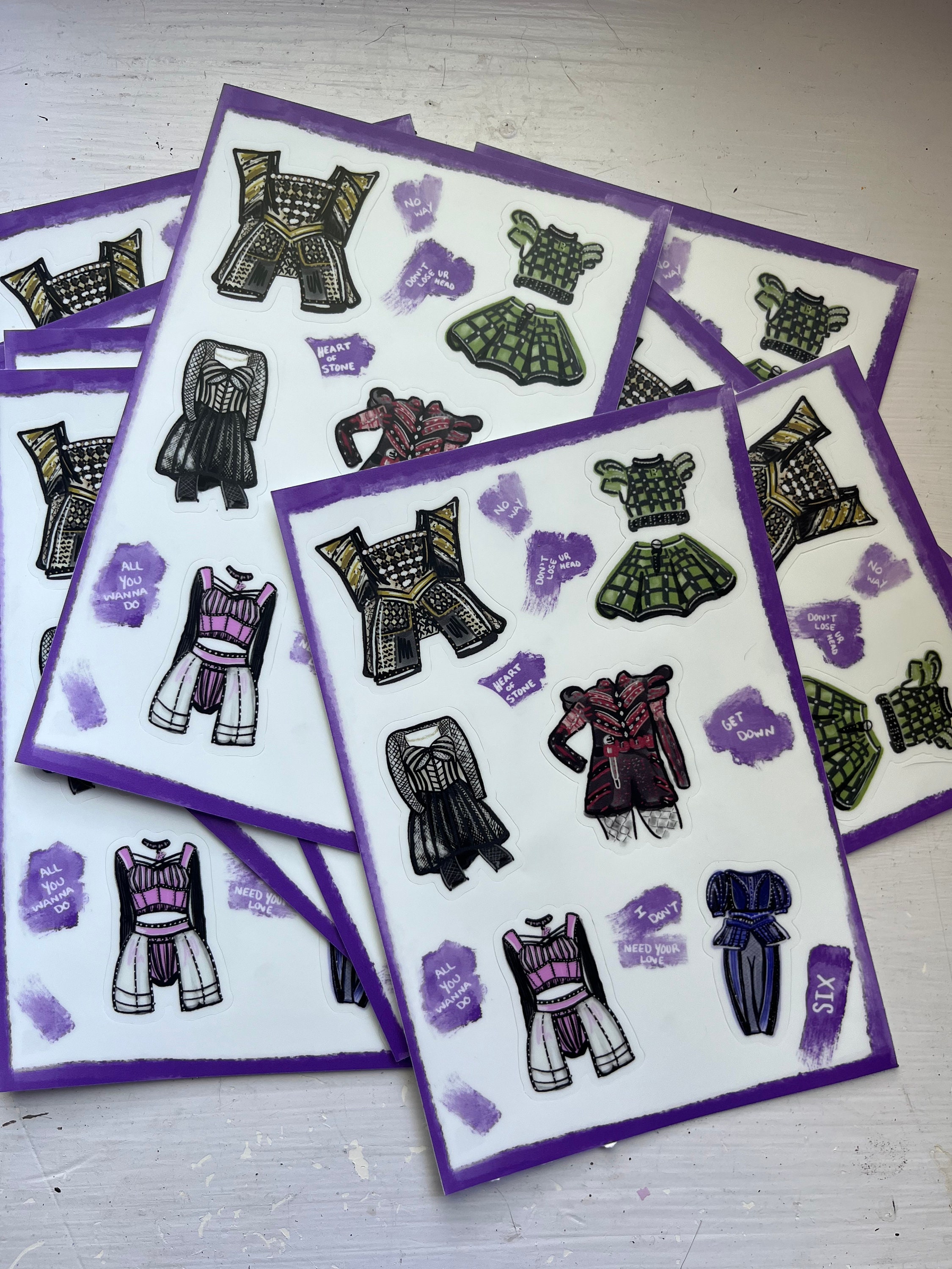 Six Queens Sticker Sheet (6 Ex Wives Kiss Cut Costume Stickers Based on ...