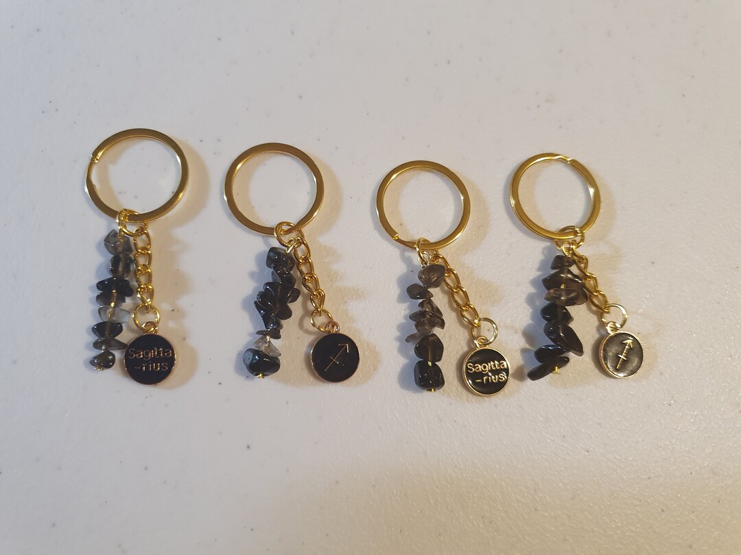 Zodiac and Gemstone Keyrings - Etsy