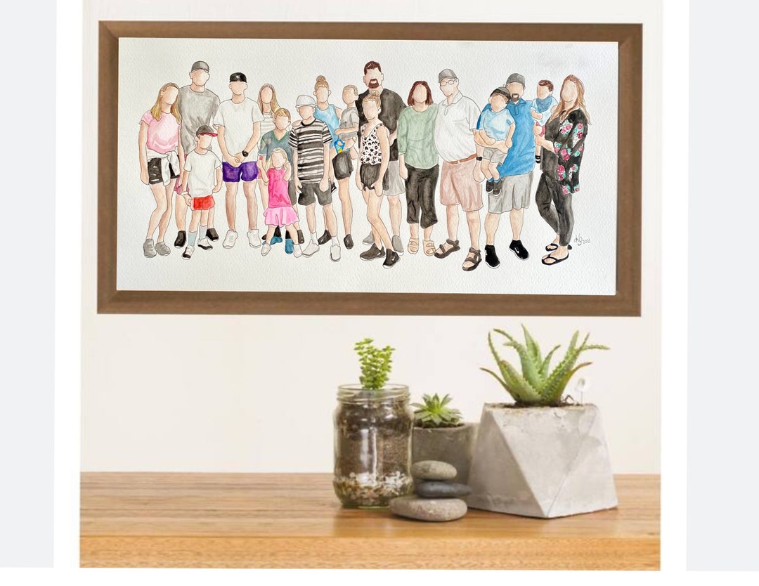 Custom Large Family Faceless Portraits - Etsy