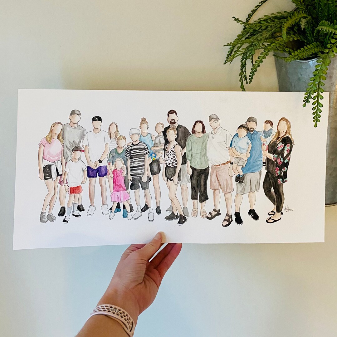 Custom Large Family Faceless Portraits - Etsy