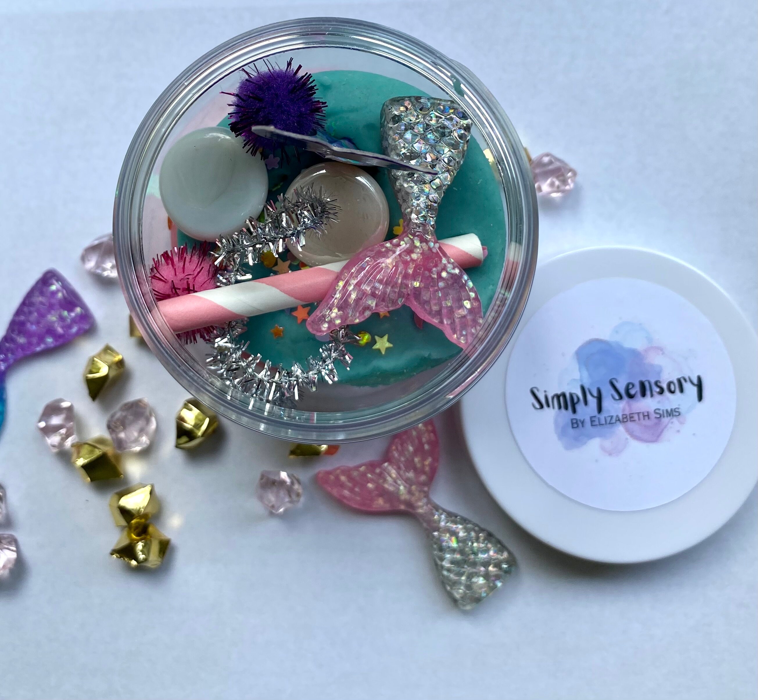 Mermaid Playdough Kit, Mermaid Birthday, Mermaid Party Favor, Mermaid ...