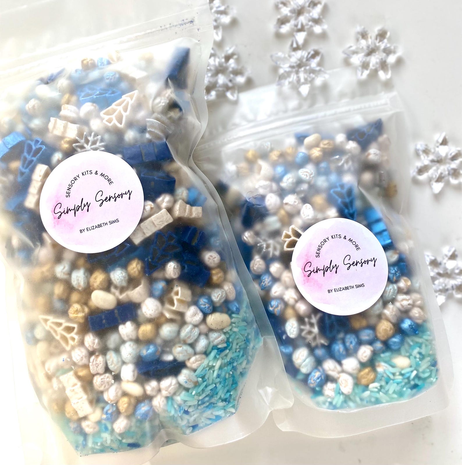 Winter Sensory Filler, Winter Sensory Mix, Snowflake Sensory Mix ...