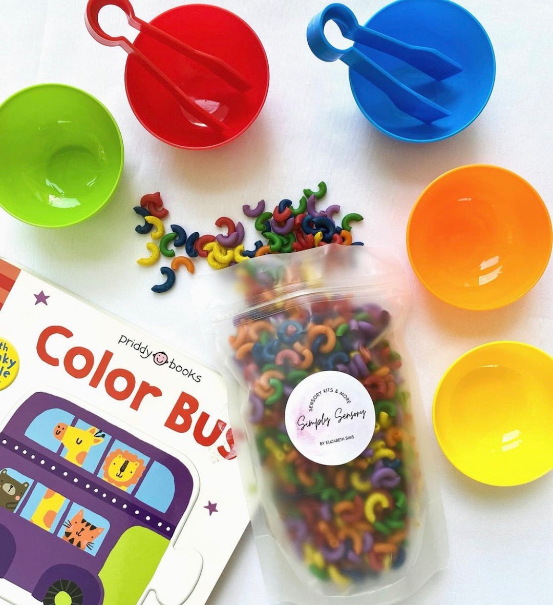 Rainbow Sensory Filler, Rainbow Sensory Mix, Rainbow Macaroni Sensory ...