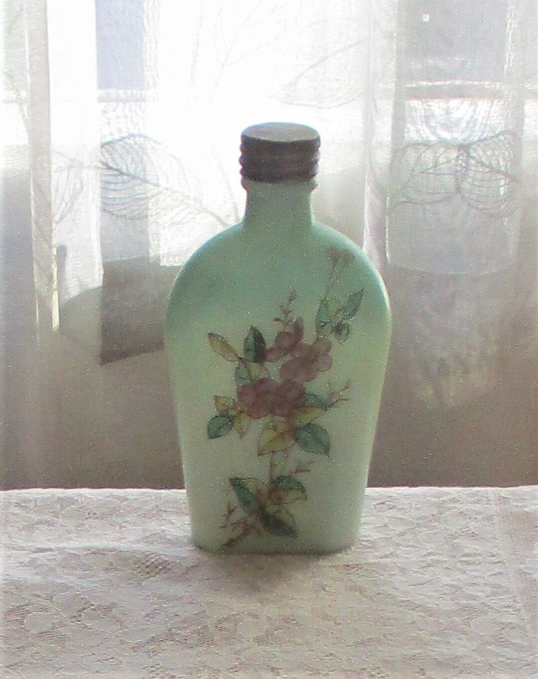 Unmarked Wave Crest Flask, Art Glass, Home Decor, Collector of Flasks ...