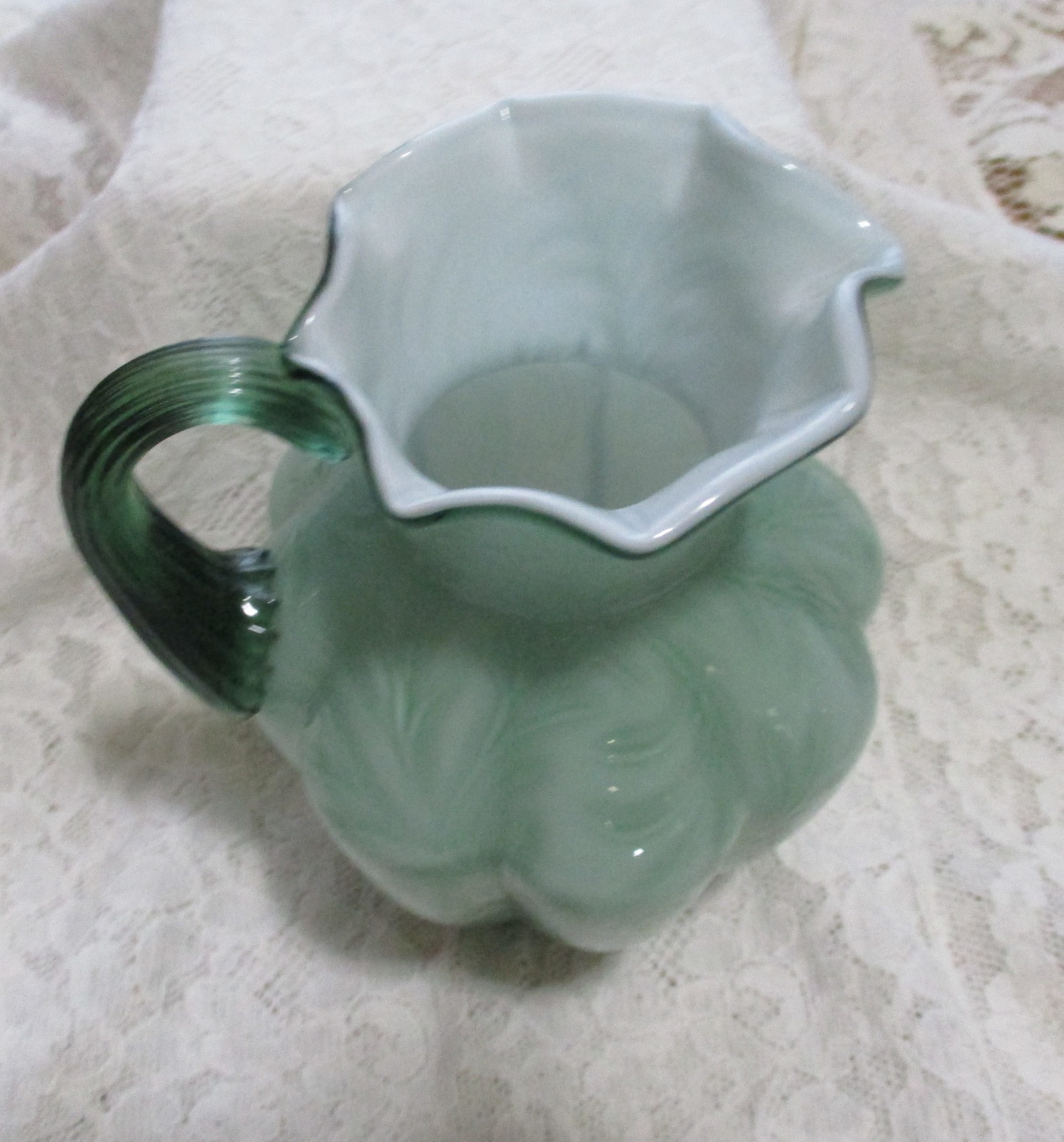 Fenton Glass Pitcher Encased Glass Cabinet Pitcher Fenton - Etsy